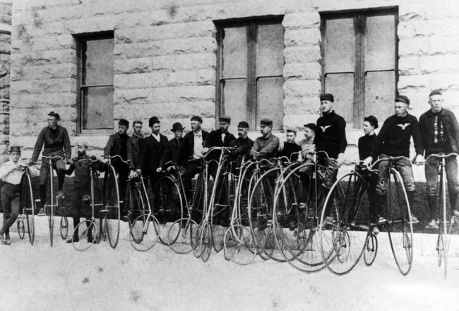 These photographs detail the evolution of the bicycle throughout history